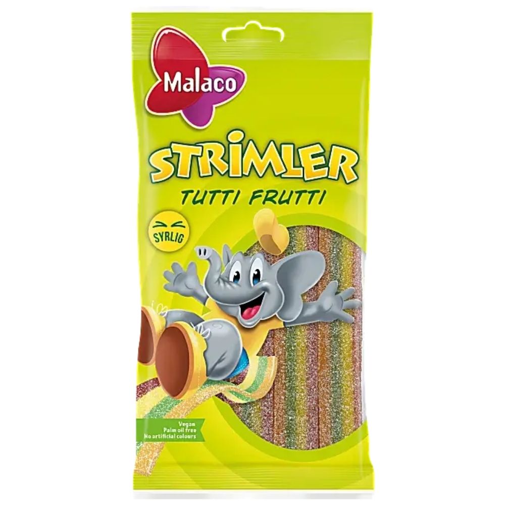 Malaco Strips Tutti Frutti 80g - Buy Online | SwedishCandyNow